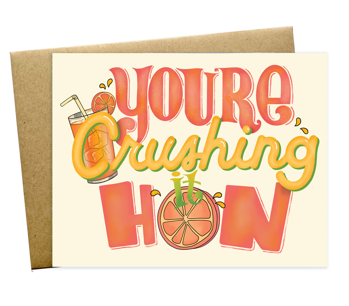 Orange Crush Crushing It Card – Maggie Moore Studio